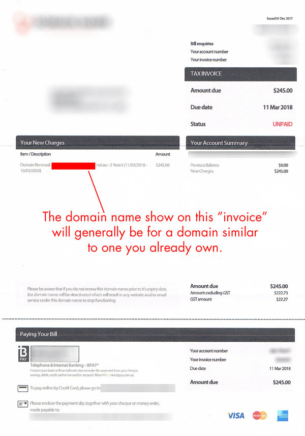 False Domain Name Registration Scam - Creative Chaos